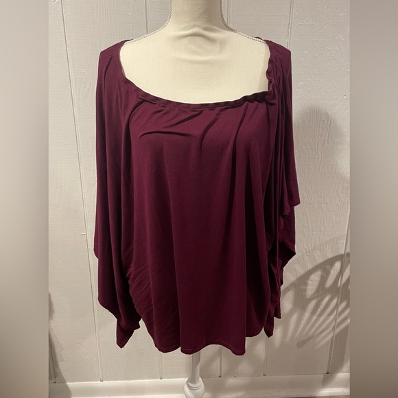 Curvy Sense | Tops | Curvy Sense 2x Off Shoulder Short Sleeve Shirt Maroon | Poshmark